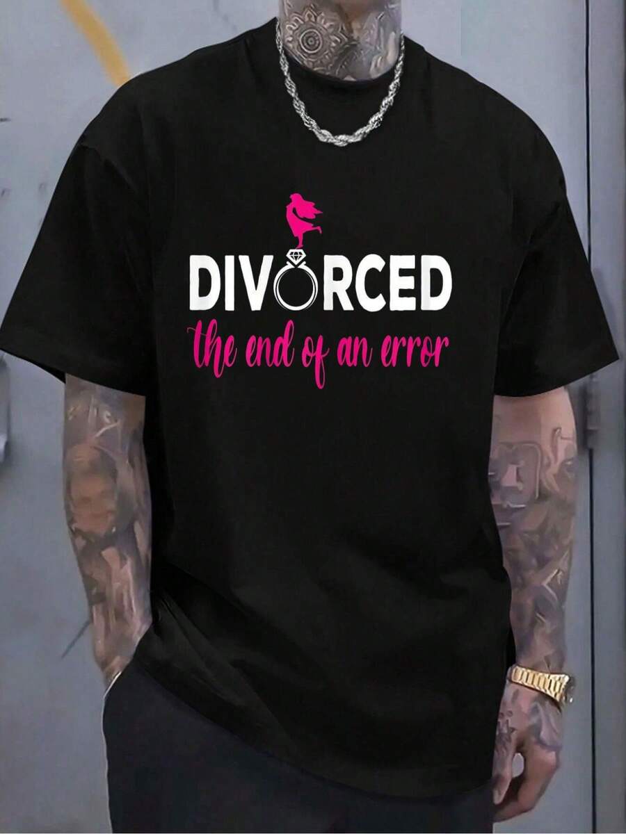 100% Cotton Divorced End Of An Error Divorced AF Funny Divorce Party T ...