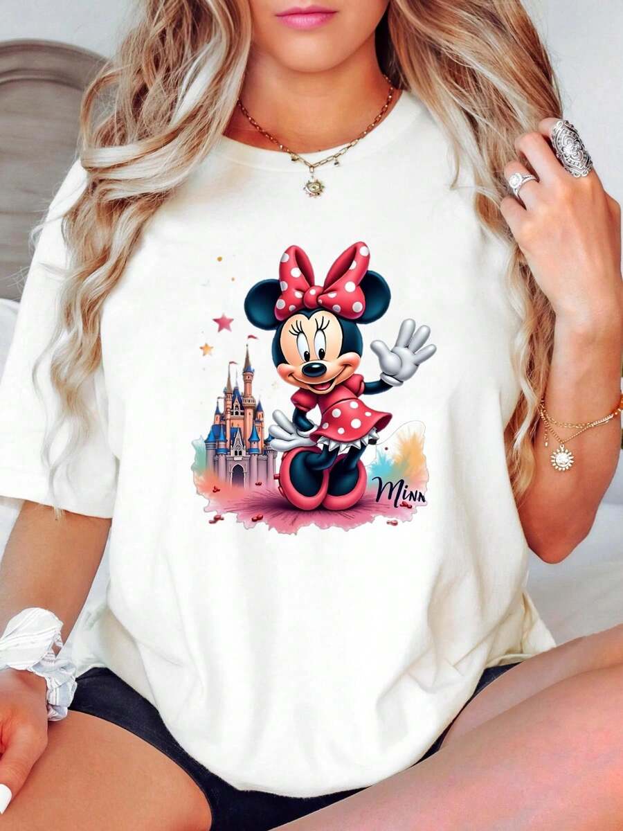 Disney 180g Pure Cotton Minnie Mouse Castle Stars A1B2C3 Unisex ...
