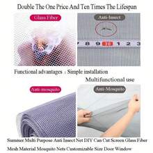 1PC 1M/1.2M/1.5M Fiberglass Windows Screen Door Replacement Screen Mesh ...