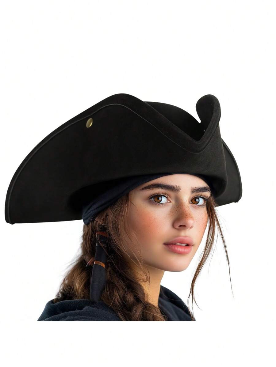 Adult Pirate Hat For Women Colonial Tricon Hat Halloween Costume Accessory | SHEIN USA