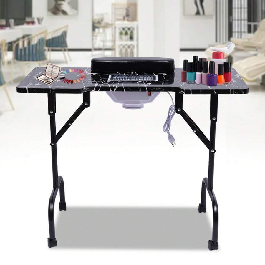 Foldable Manicure Table Nail Desk Portable Nail Table With Dust ...