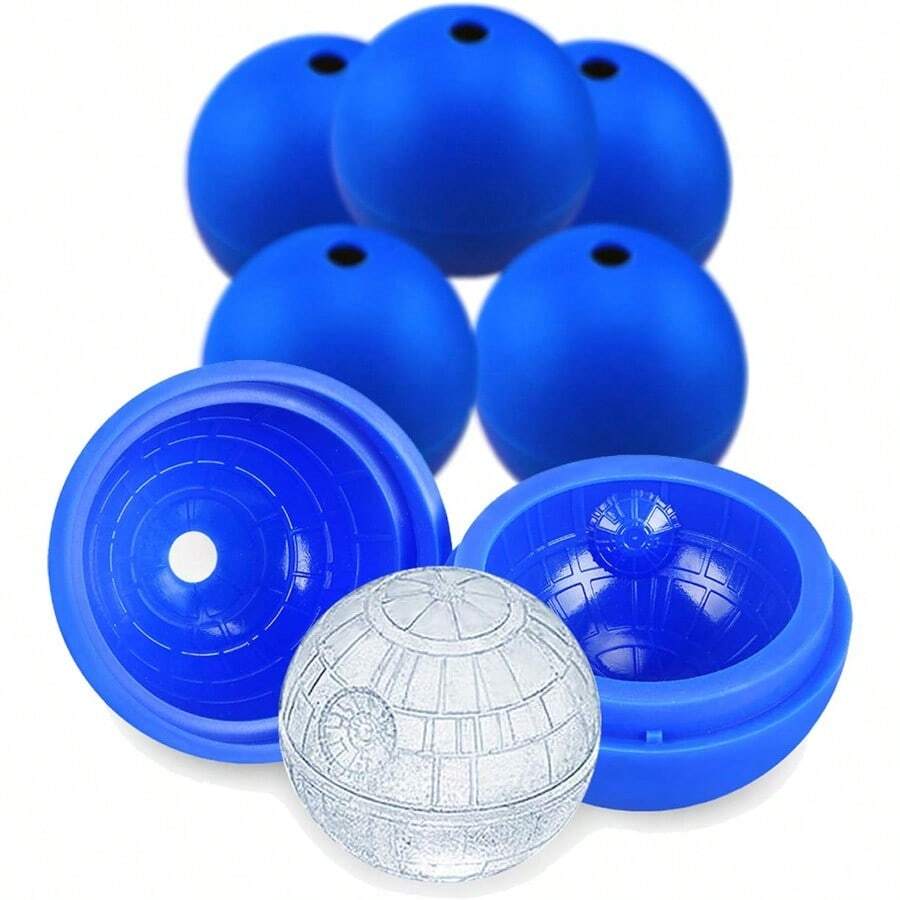 Death Star Ice Cube Mold 6 Pack Silicone Ice Molds Sphere Big Ice Ball ...
