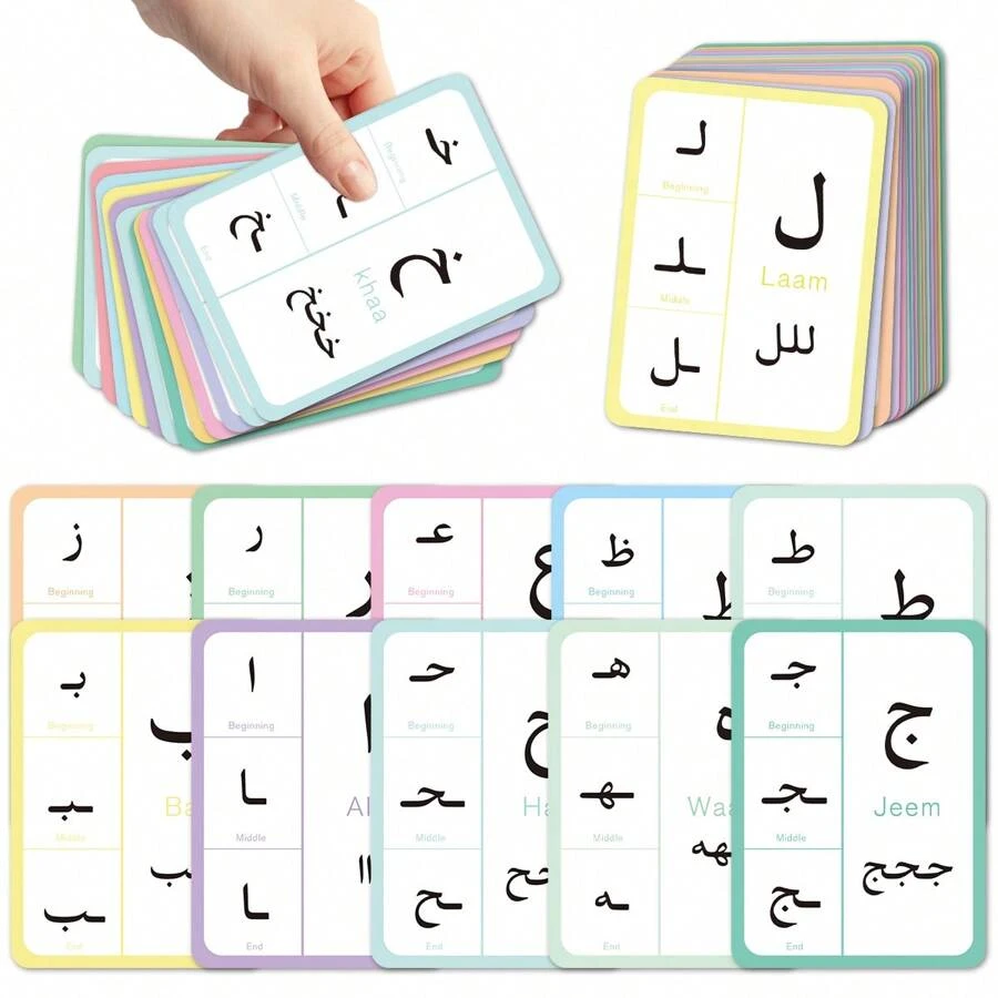 28pcs Arabic Alphabet Flash Cards For Beginners, Educational Arabic ...