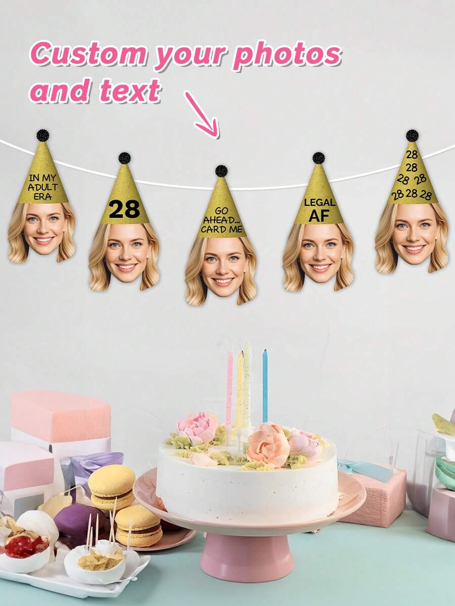 Custom Head Birthday Banner, Face Banner, Personalized Birthday Banner ...