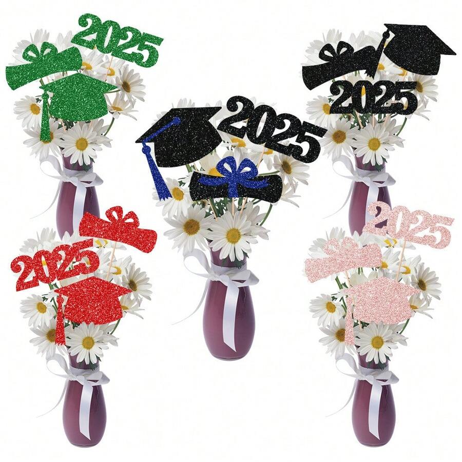 10PCS 2025 Graduation Ceremony Party Decorations Vase Plug-In ...
