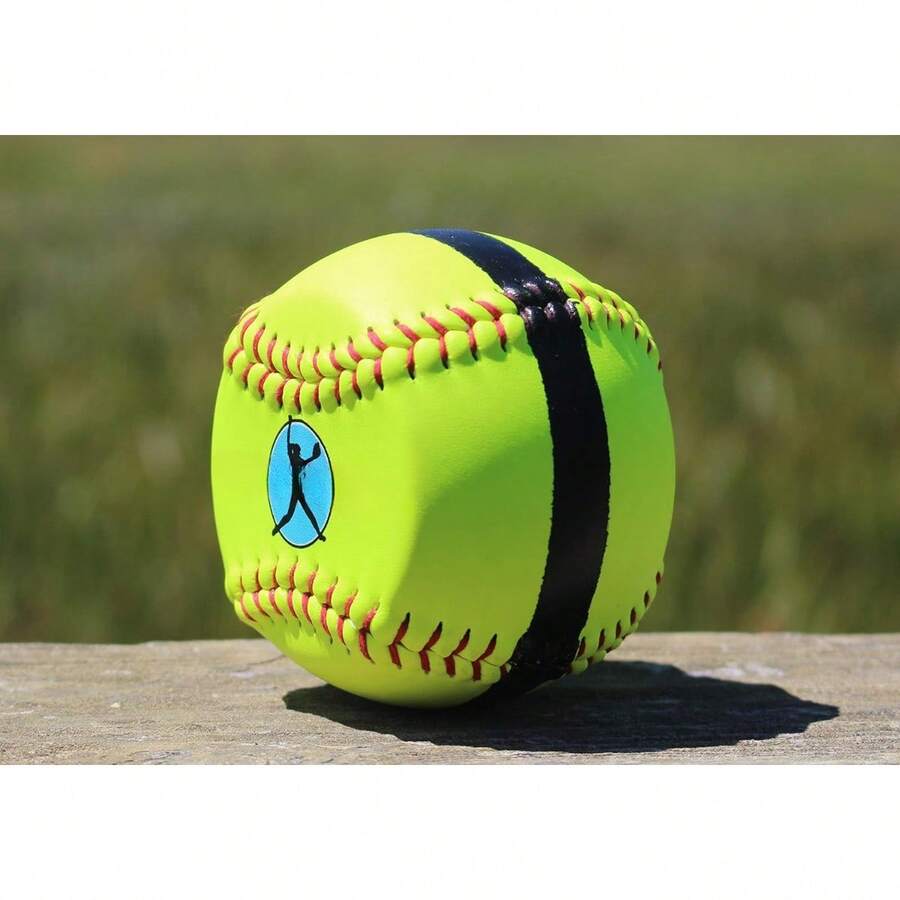 Softball Pitching And Throwing Spin Trainer, 12" Leather Ball With ...