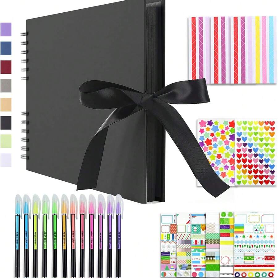 80 Pages Scrapbook Album DIY Scrap Book Photo Albums Thick Kraft ...