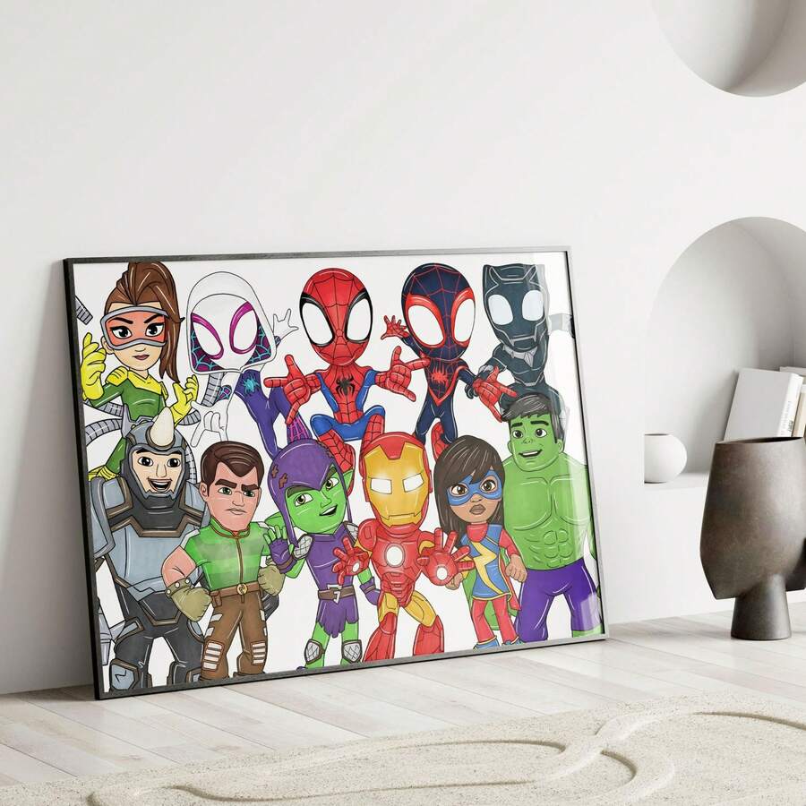 Marvel 1PC Digital Spidey & Amazing Friends Landscape Wall Art ...