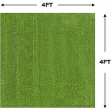 Outdoor Artificial Grass Rug 4FT X 4FT, Green Synthetic Turf Floor Mat ...