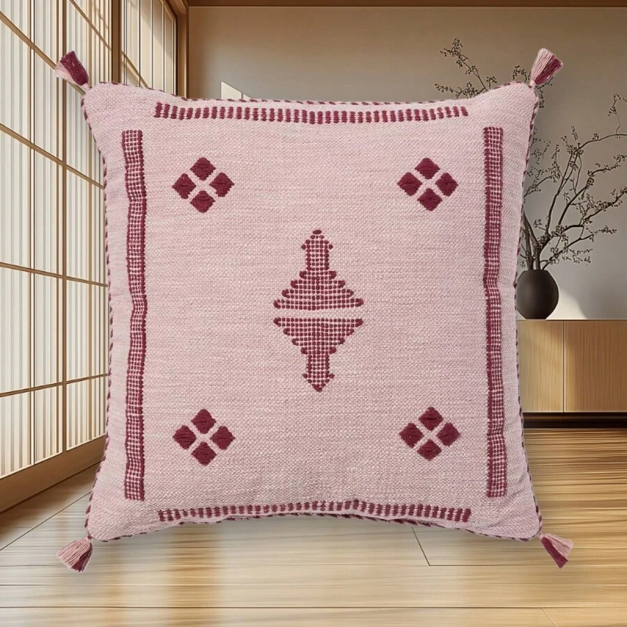 Cactus Silk Woven Square Diamond Dec Pillow Mauve - Threshold: Indoor ...