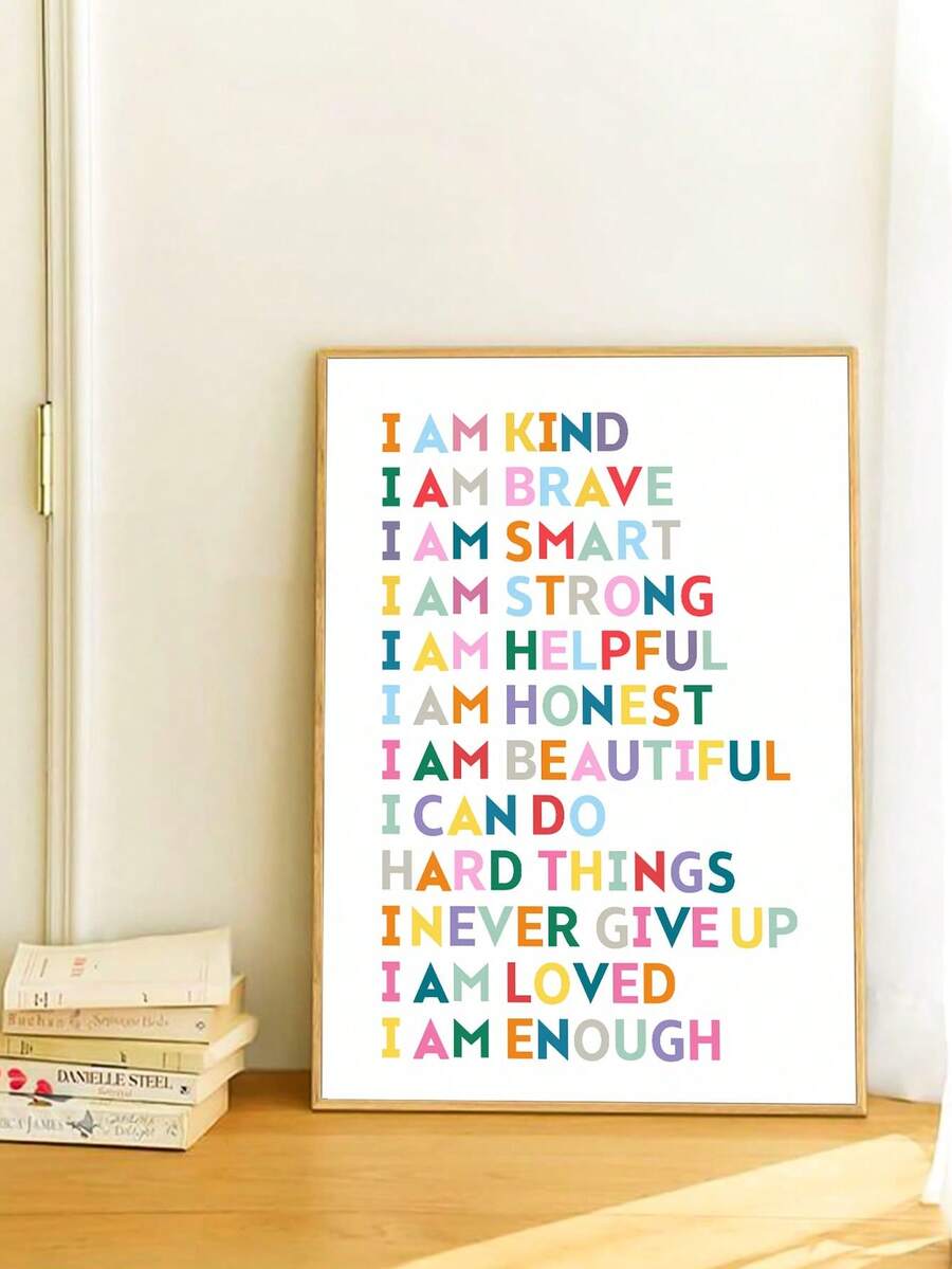 1pc Motivational Quote Rectangular Shaped Synthetic Fiber Waterproof ...