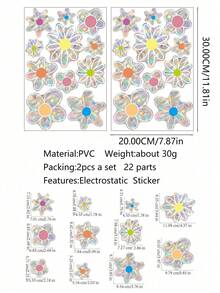 2pcs Flower Rainbow Glass Window Decal Windows Anti Collision Window ...