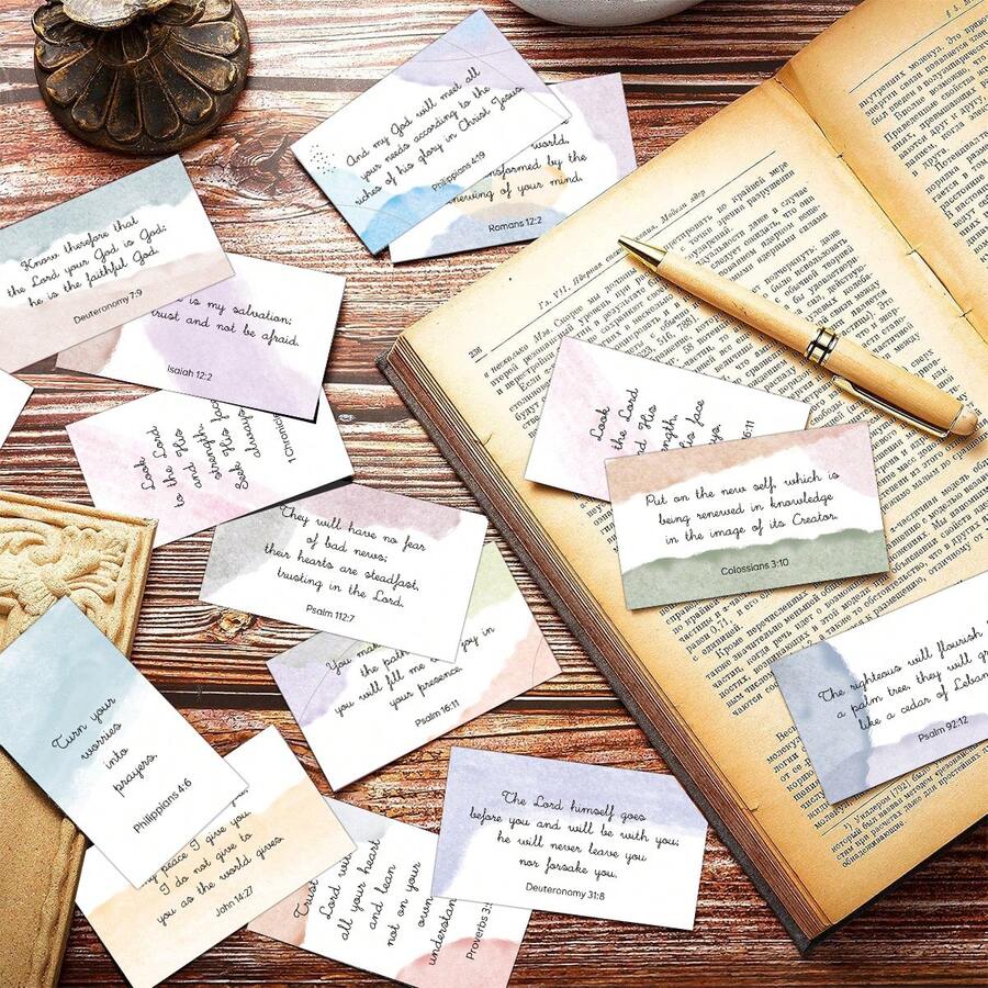 60 piezas Tarjetas con versículos bíblicos, tarjetas mini de versículos ...