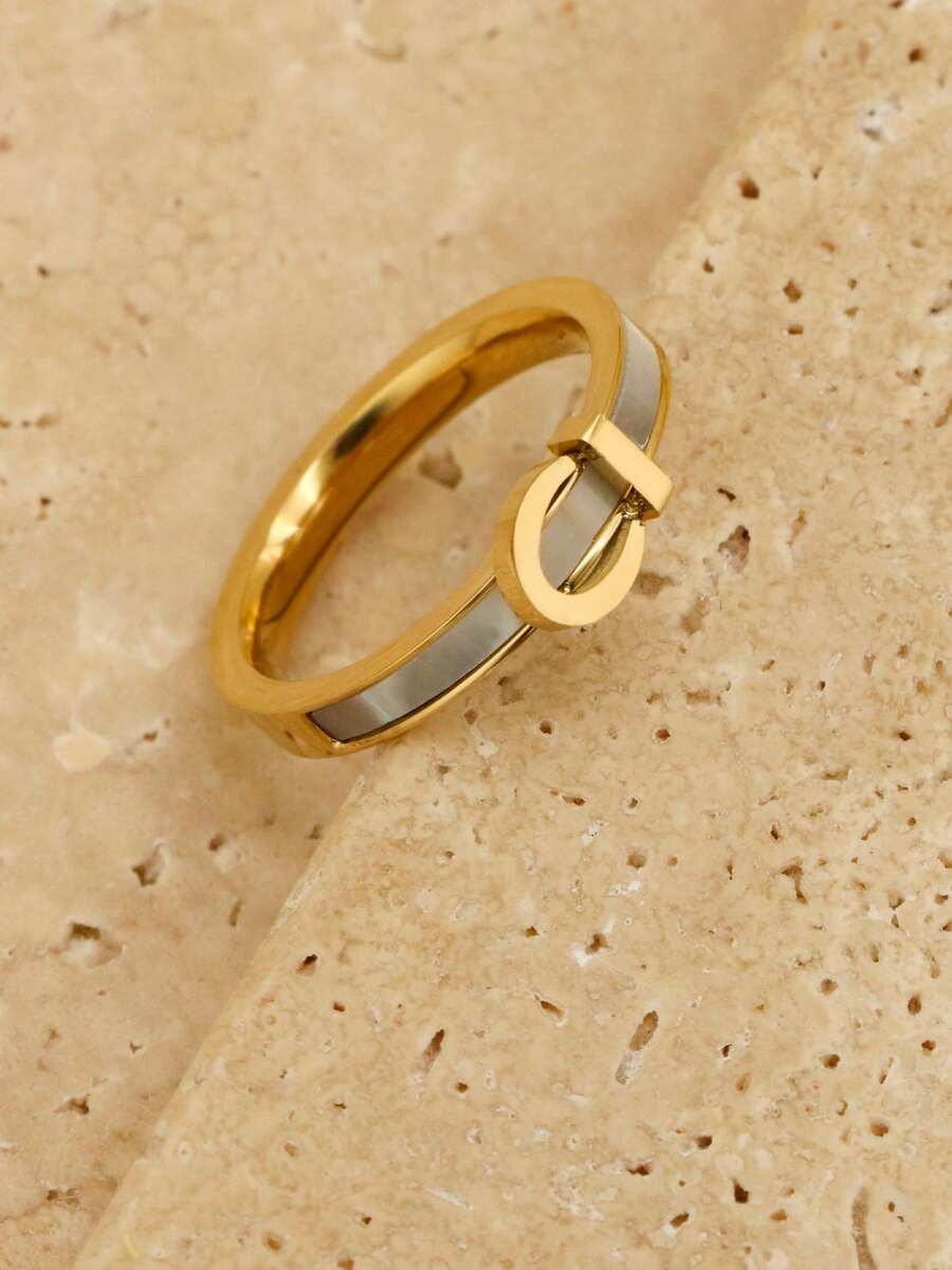 1 Pieces Gold Color Stainless Steel New Fashion Jewelry Embedded Shell ...