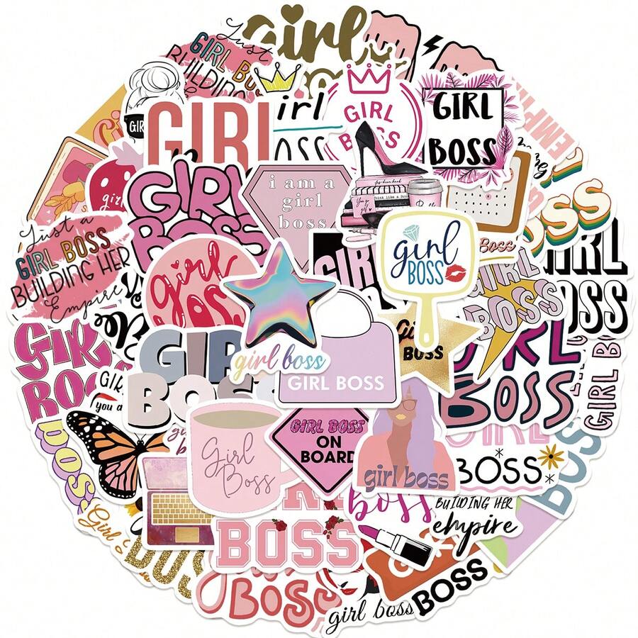 50 stuks Girl Boss stickers vinyl esthetische stickers scrapbooking ...