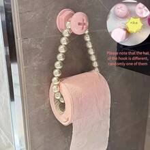 2pcs Beaded Chain Toilet Paper Holder, Self-Adhesive Wall Mount Tissue ...
