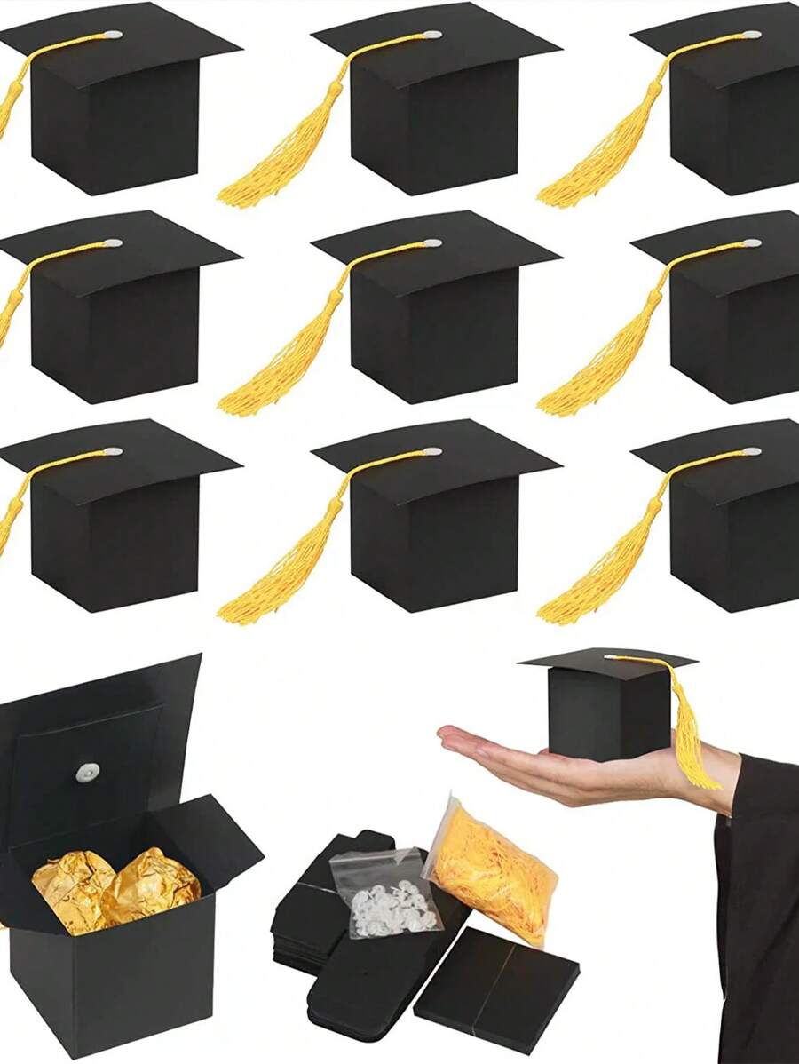 10/20/30pcs Graduation Cap Candy Box Graduation Party Supplies 2025 ...