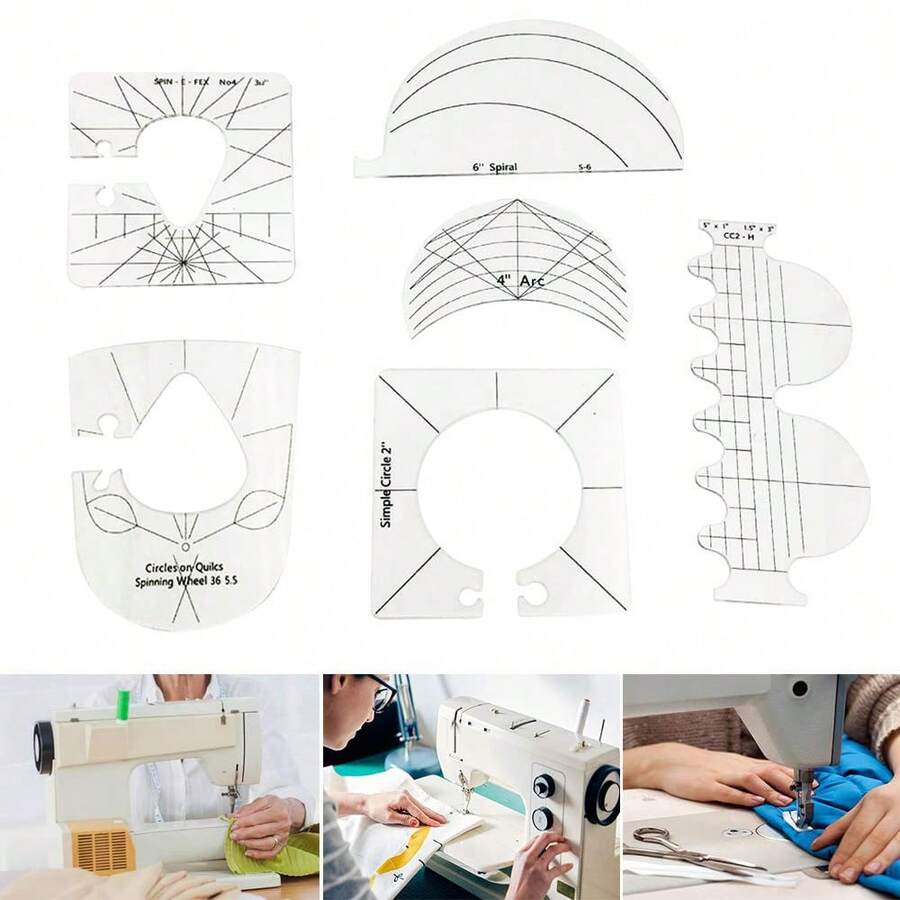 Quilting Ruler Template Set 6 Pcs Sewing Tool Kit For Domestic Sewing ...