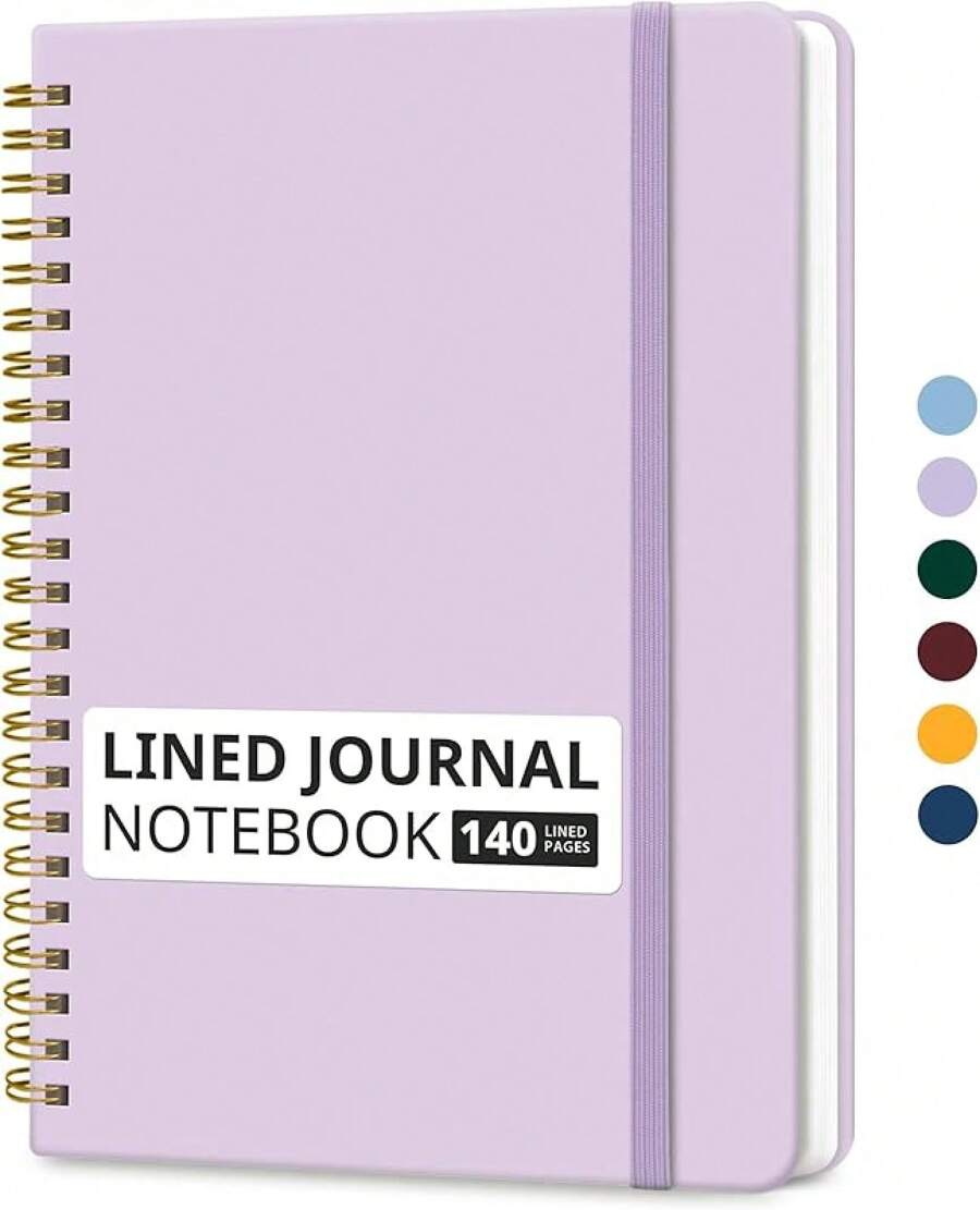 Lined Journal Notebook Women Men, 140 Pages, College Ruled Hardcover ...