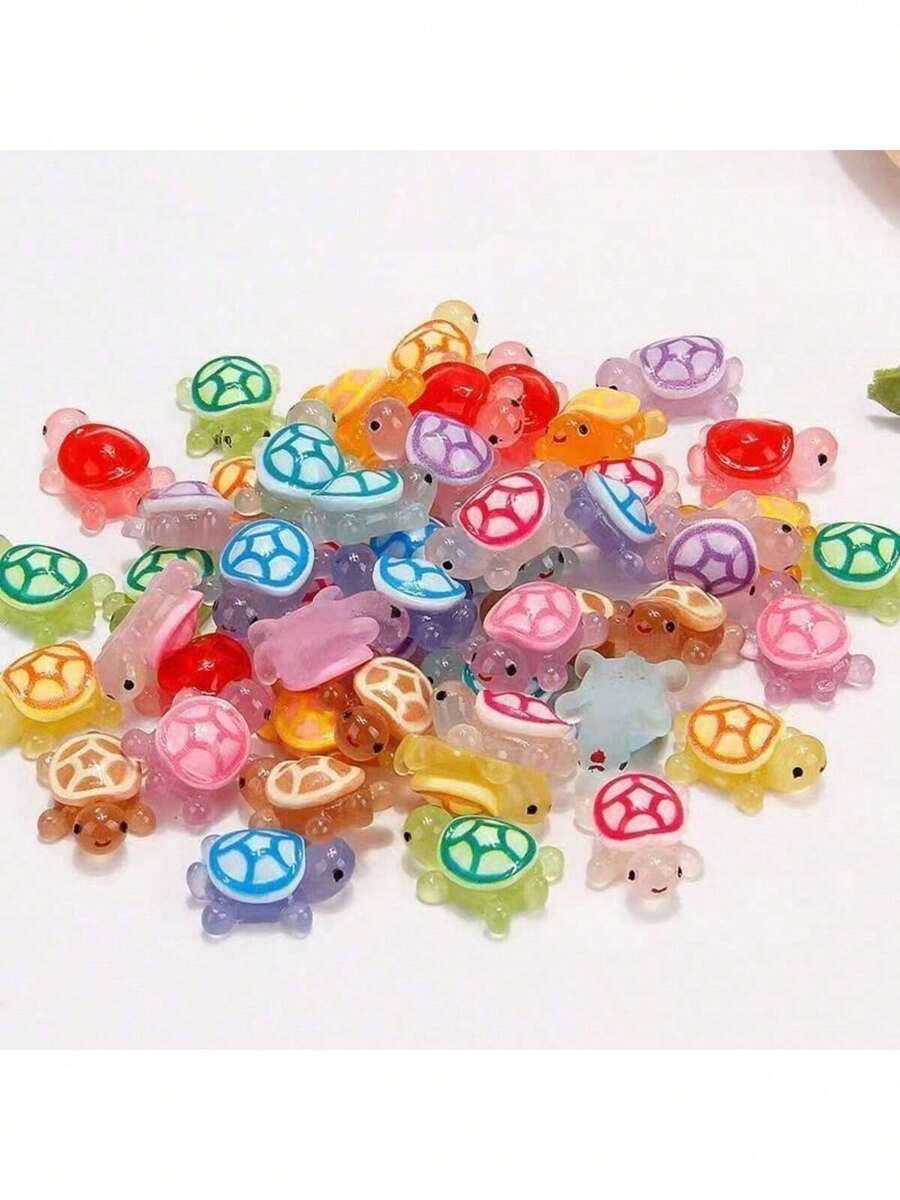 50pcs /DIY Miniature Turtle Statue, Glowing Mini Resin Turtle Mini Toy ...