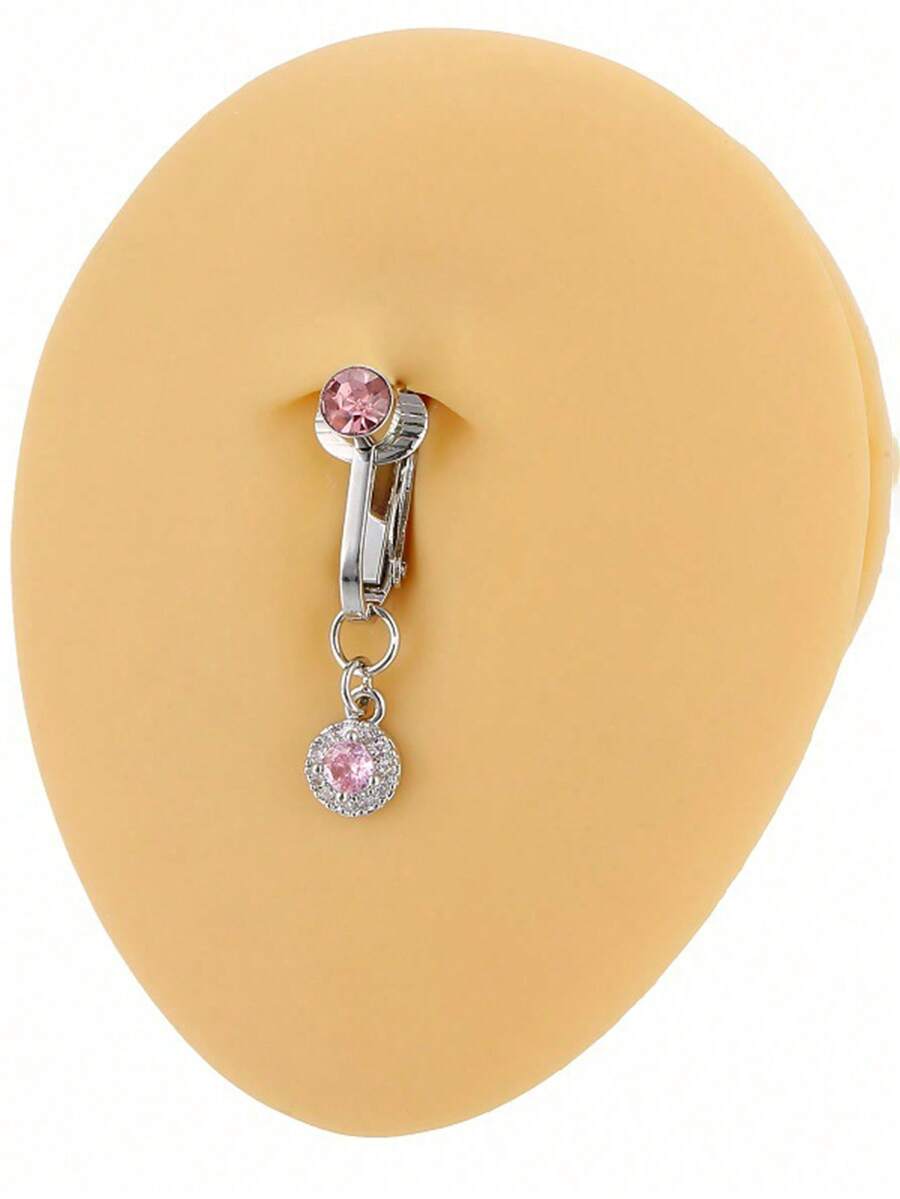 1 Pc Fake Belly Small Cubic Zirconia Fake Belly Piercing Clip On ...