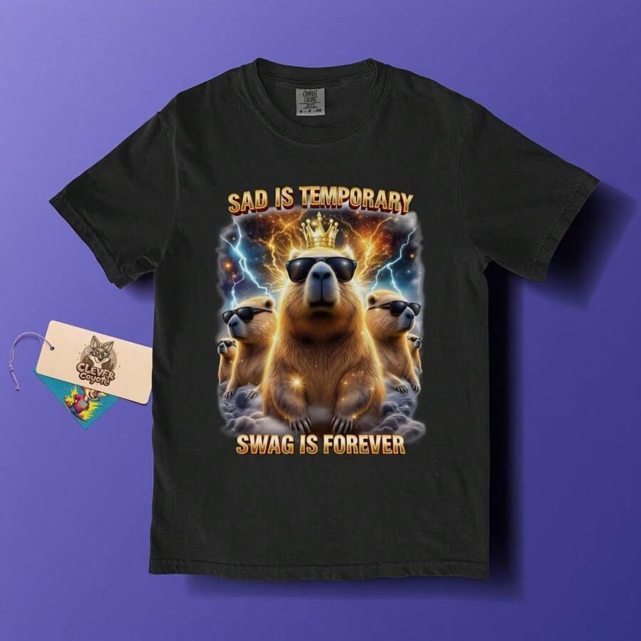 Camisa de Capibara Triste, el botín es temporal pero el Capibara es ...