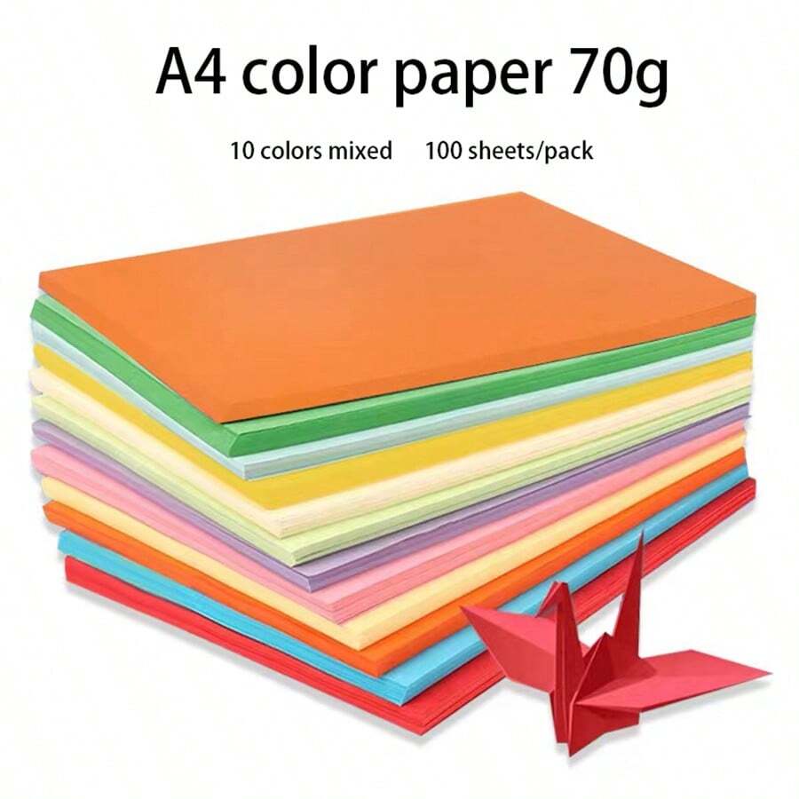 100 Sheets Of Color A4 Paper, 10 Colors, For Color Copying, Printing ...