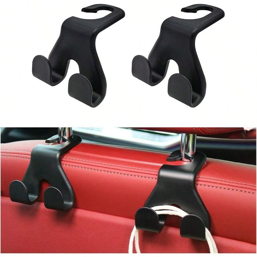 2 PCS Car Headrest Hooks 2 In 1 Car Back Seat Hanging Hook Durable ...