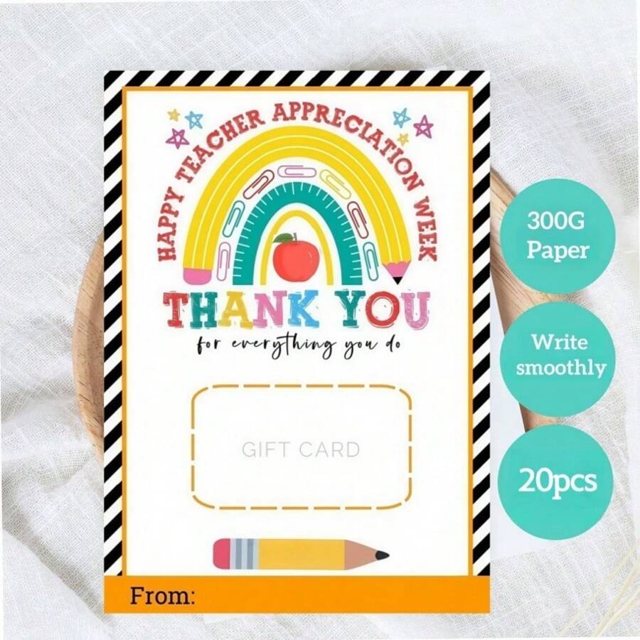 20 Piezas, Titular de tarjeta de regalo de agradecimiento para maestros ...