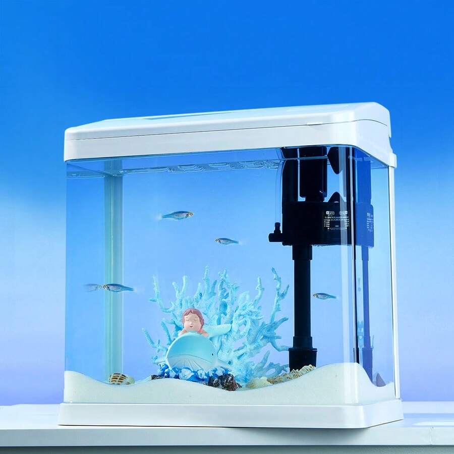 12.2x8.1x13.4in Desktop Curved Glass Aquarium – Thermal Bent Nano Fish ...