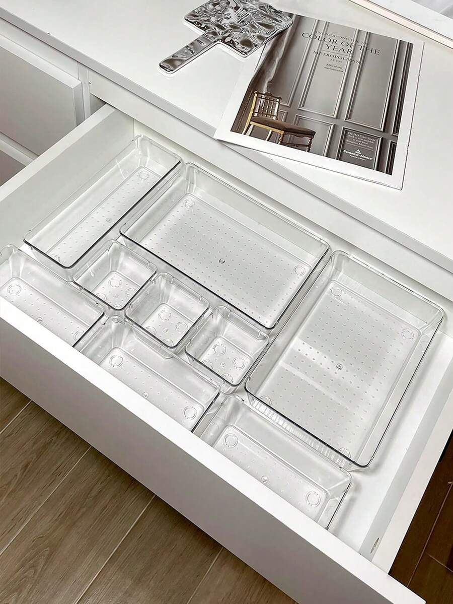 1/4/5/6/7/11/18/25/37 Pcs Transparent Drawer Storage Boxes, Makeup ...