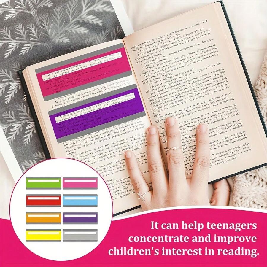8 Reading Guide Strips, Color Overlay, Highlight Bookmarks, Reading ...
