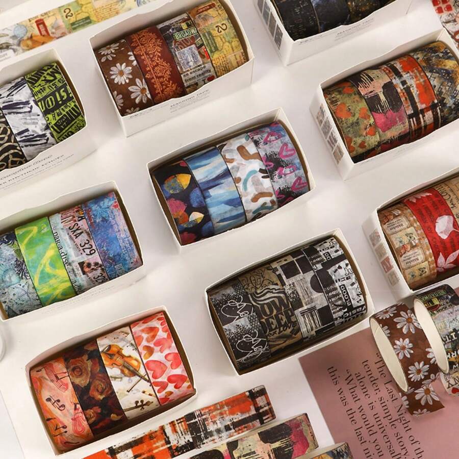 4 Rolls Decorative Washi Masking Tape Stickers, Suitable For ...