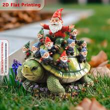 2D Flat 1pc Dwarf Riding Turtle Decorative Garden Stake, Acrylic ...
