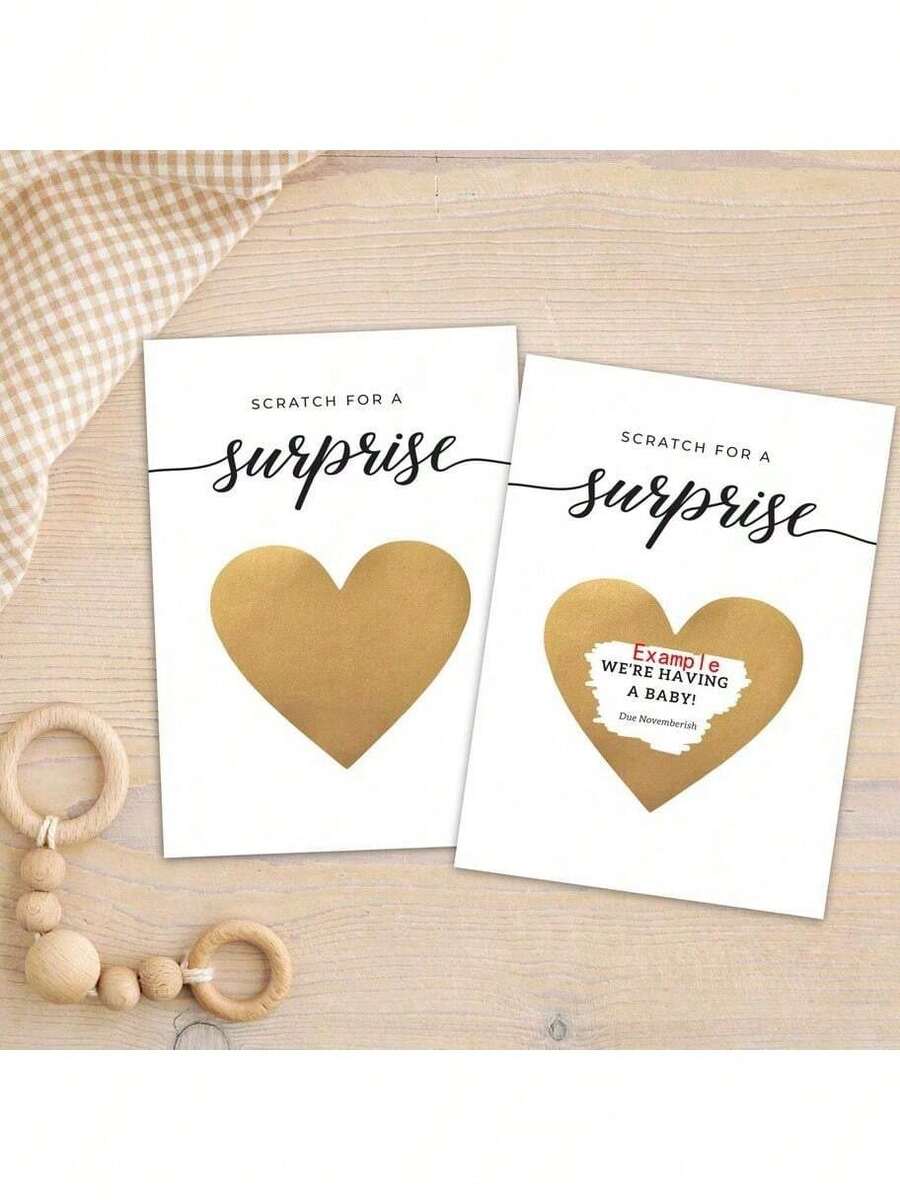 5/15pcs Surprise Scratch Cards Set, Includes Heart Stickers & Envelopes ...