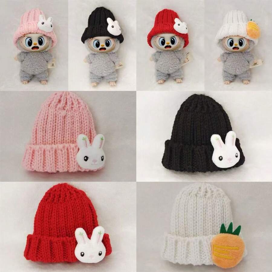 LABUBU Handmade Knitted Hat Series, Detachable Outfits, Suitable For ...