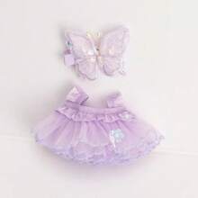 New 1-3 Generation 15-17cm LABUBU Pendant Purple Butterfly Dress Outfit ...