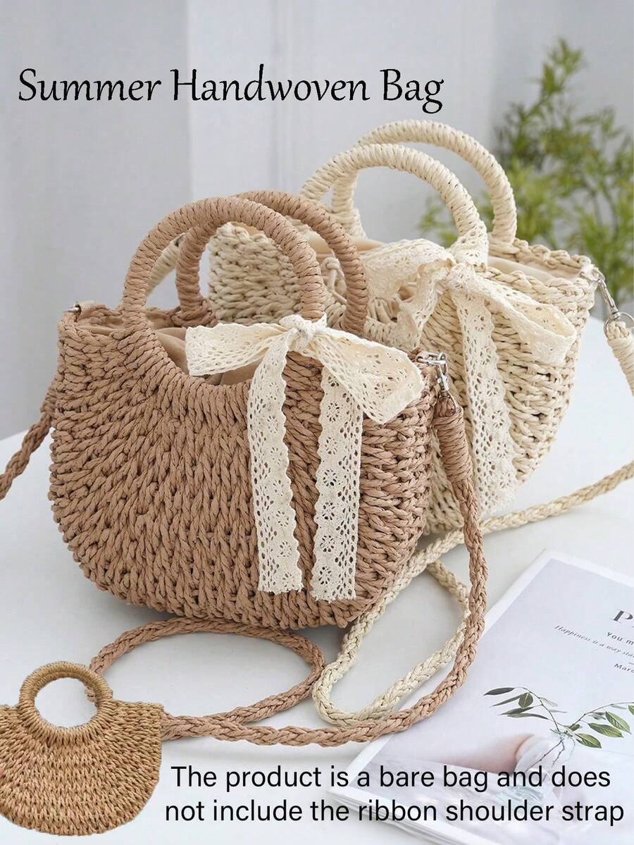 1 Pc New Arrival Handwoven Net Bag Without Ribbon,Women Mini Clutch ...
