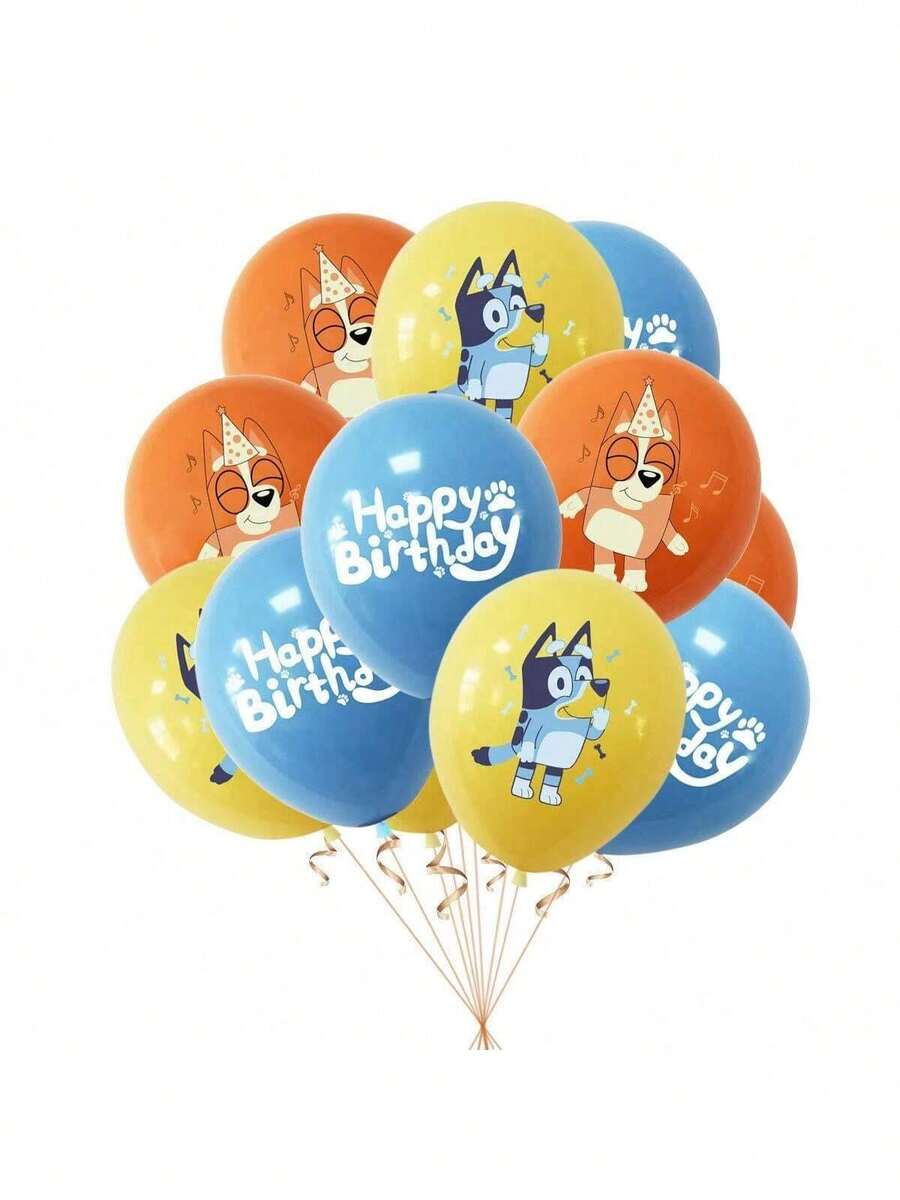 6pcs Bluey Theme Birthday Party Supplies Set Banner Pulling, Cake ...