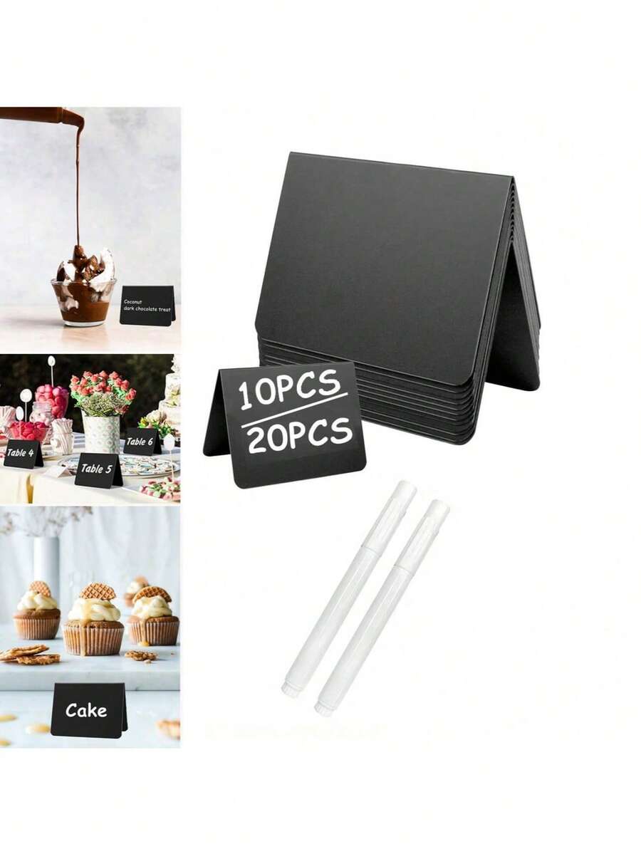 Set (10pcs/20pcs V-Shaped Table Card + 1 Pen) Desktop Pvc Signage V ...