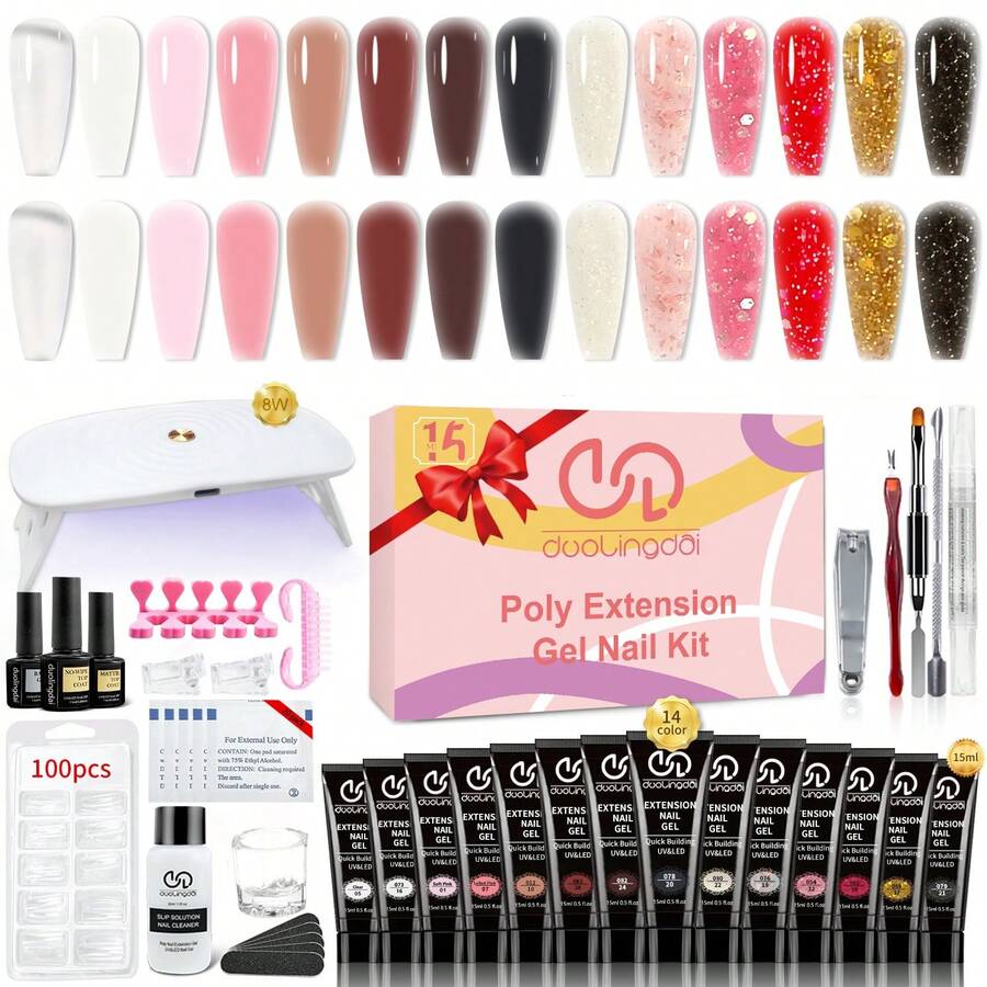 32 Pcs Nail Extension Gel Set With 3D Sculpting, Odorless Build Gel ...