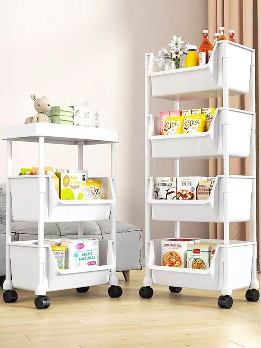 1 Multi-Layer Household Movable Toy Snack Storage Rack, Small Cart ...