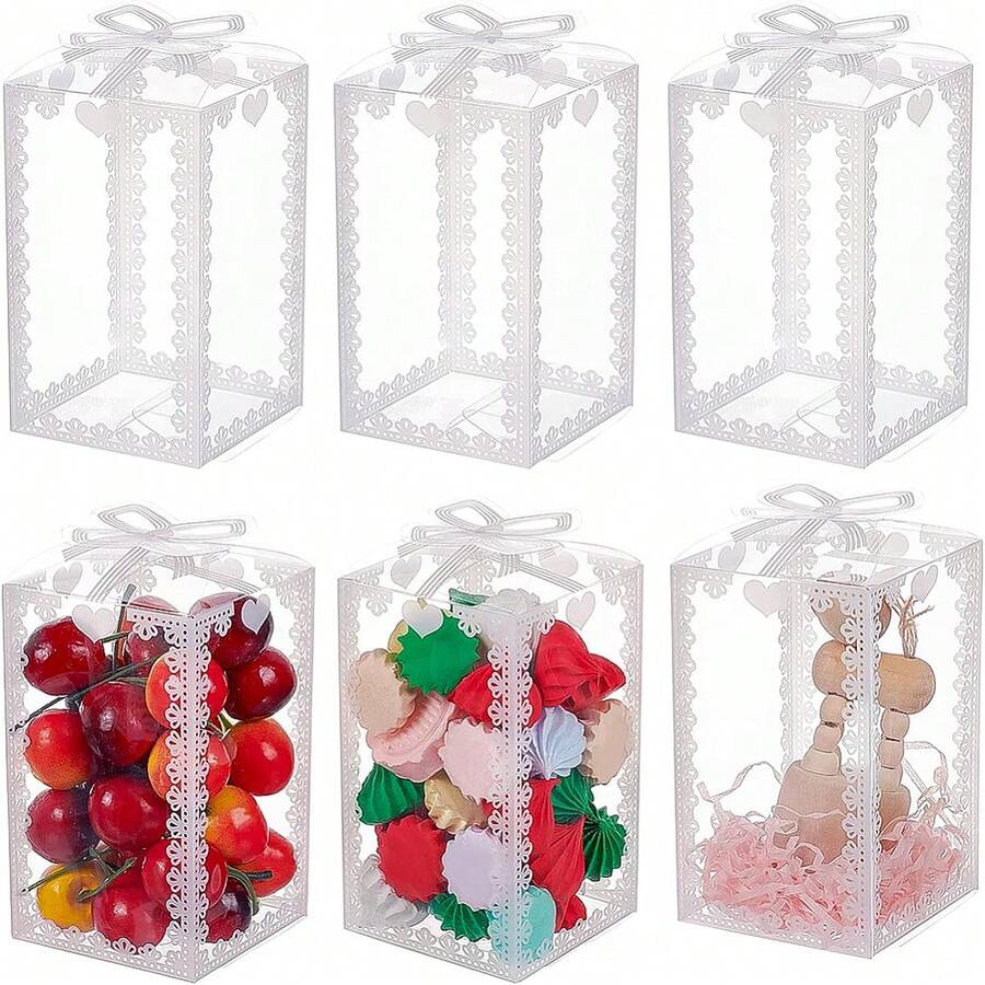 Foldable Transparent PVC Boxes For Craft Candy Packaging Wedding Party ...