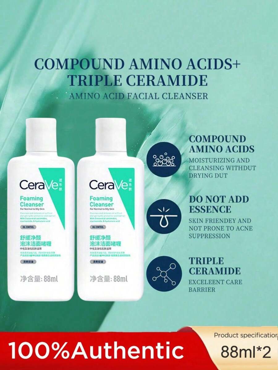 CeraVe Foaming Facial Cleanser, Gentle Cleansing Gel For Sensitive Skin ...