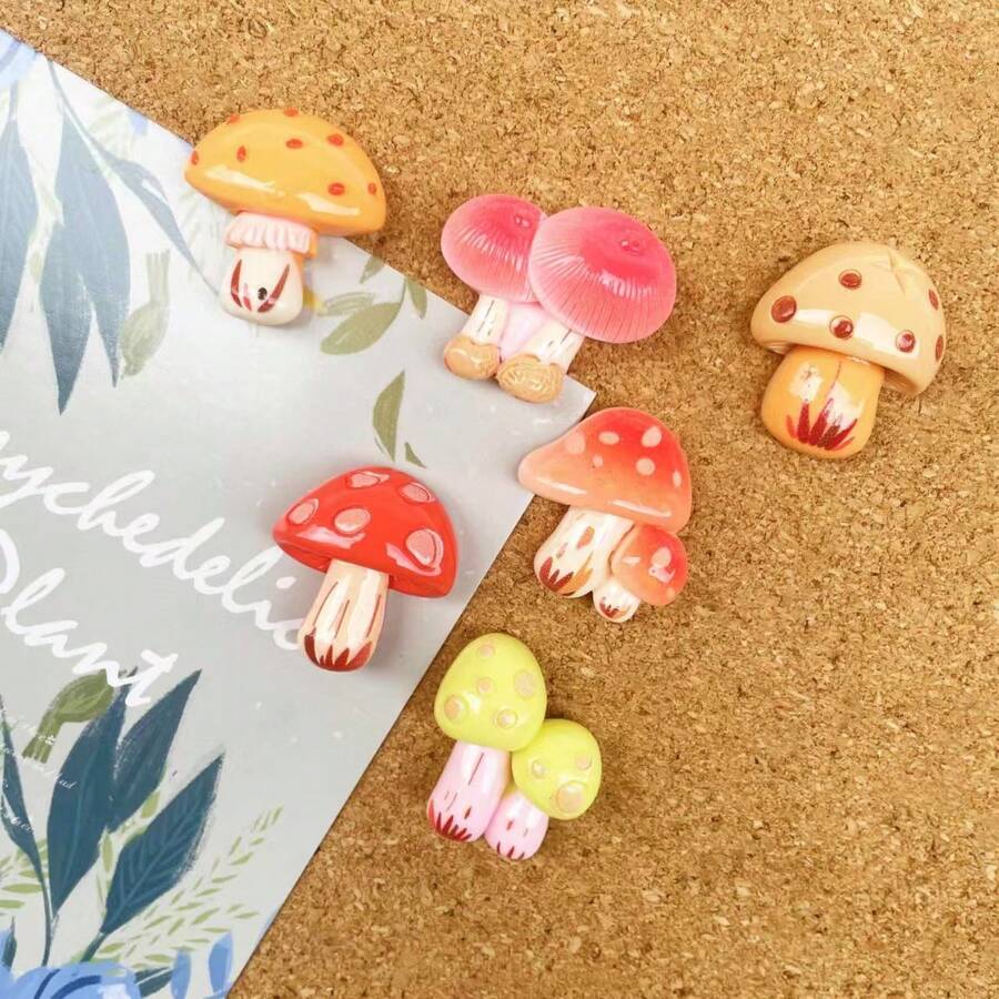10pcs INS Style Mushroom Shape Decorative Thumb Tacks, Creative ...