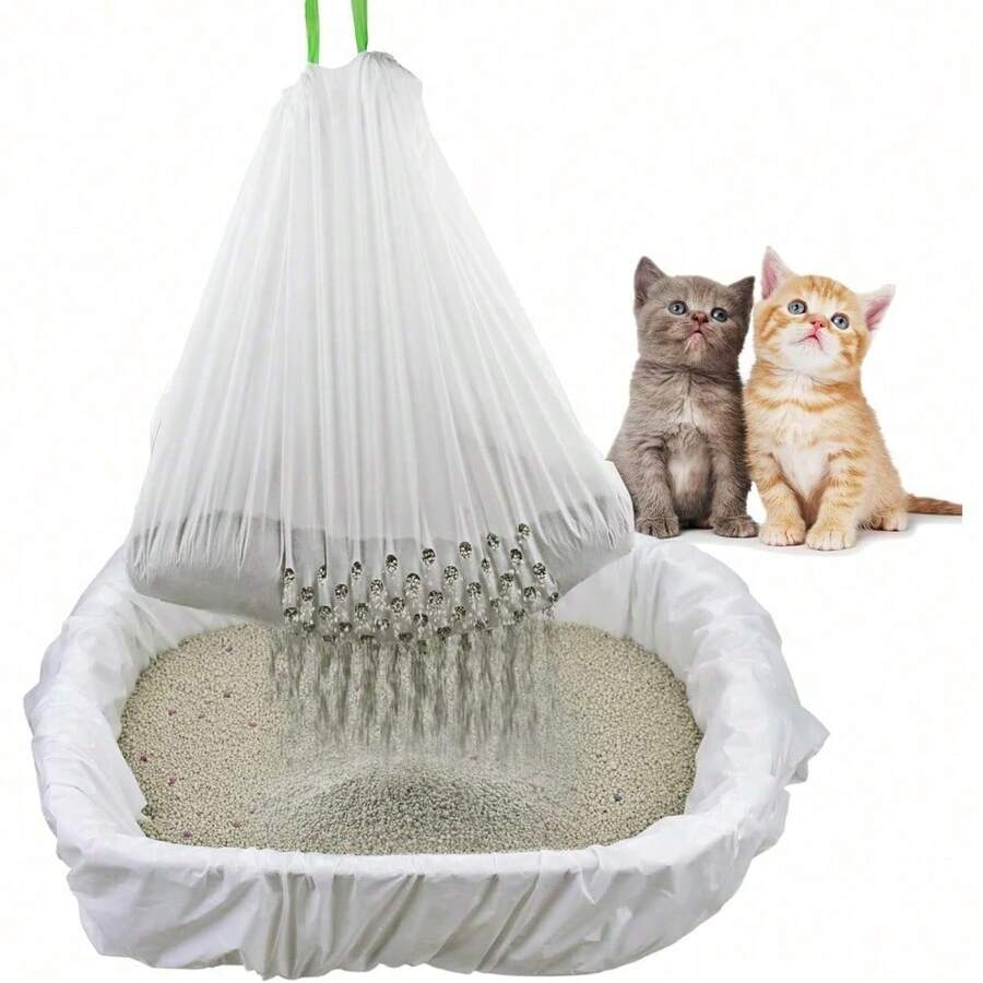 Sifting Cat Litter Box Liners Bags With Holes-Drawstring Scratch ...