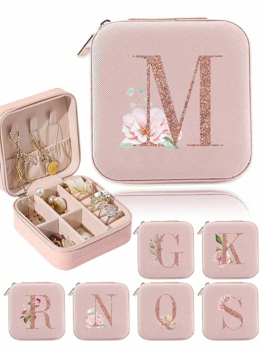 1pc Jewelry Box Women Jewelry Organizer Display Name Initials A To Z ...