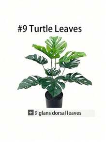 1pc 9 Leaves Artificial Plant, With Stems, Vivid Palm And Turtle Shell ...