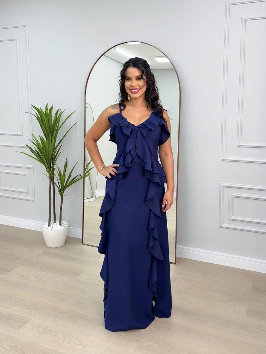 Boho Chic Ruffled Regular Strap Dress | Moda de Mujer | SHEIN México