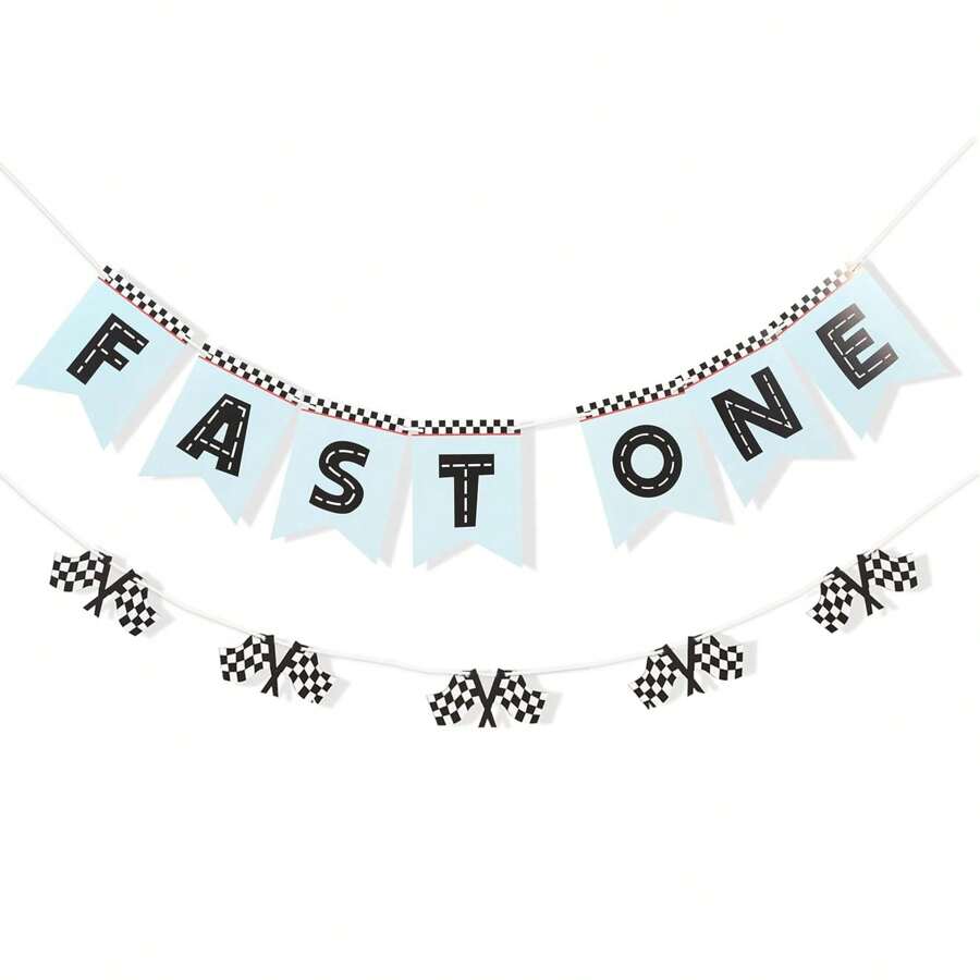 Race Car Fast One Banner - Fast One Birthday Decorations,Racing 1st ...